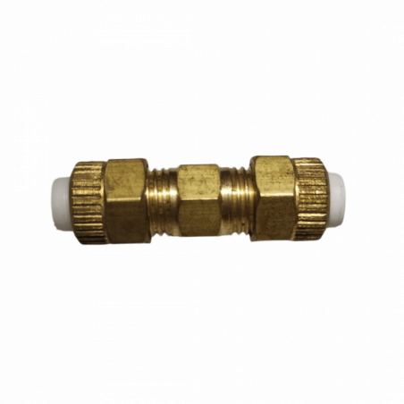 Conector recta Poliseal - 2 tubos 3/8" - Bronce