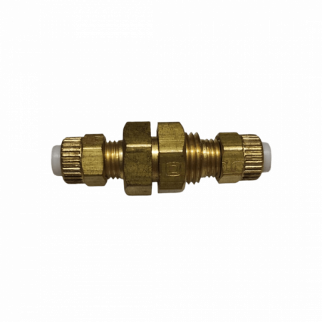 Conector pasachapa Poliseal - 2 tubos 1/4" - Bronce